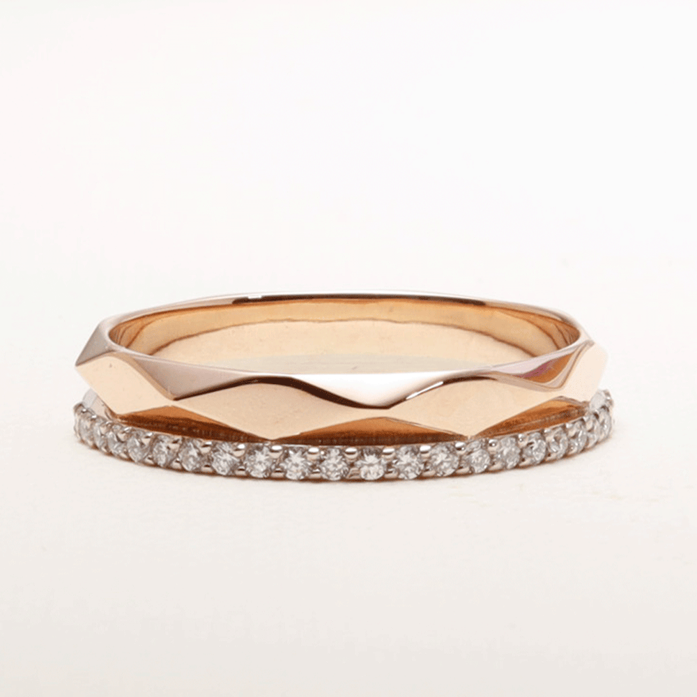 Two-Tone Wedding Band with Diamonds
