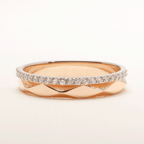 Two-Tone Wedding Band with Diamonds