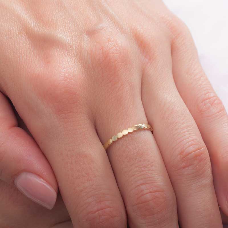 Gold Beaded Ring | Buy $121.00 on One2Three Jewelry