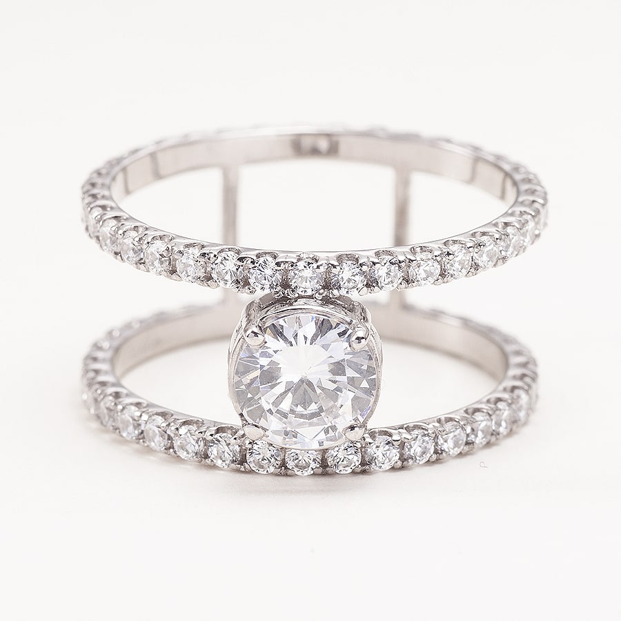 Double Band Engagement Ring
